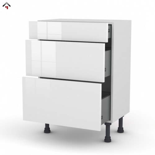 Caisson bas complet un tiroir et deux casseroliers L35 H624 ( hors ...